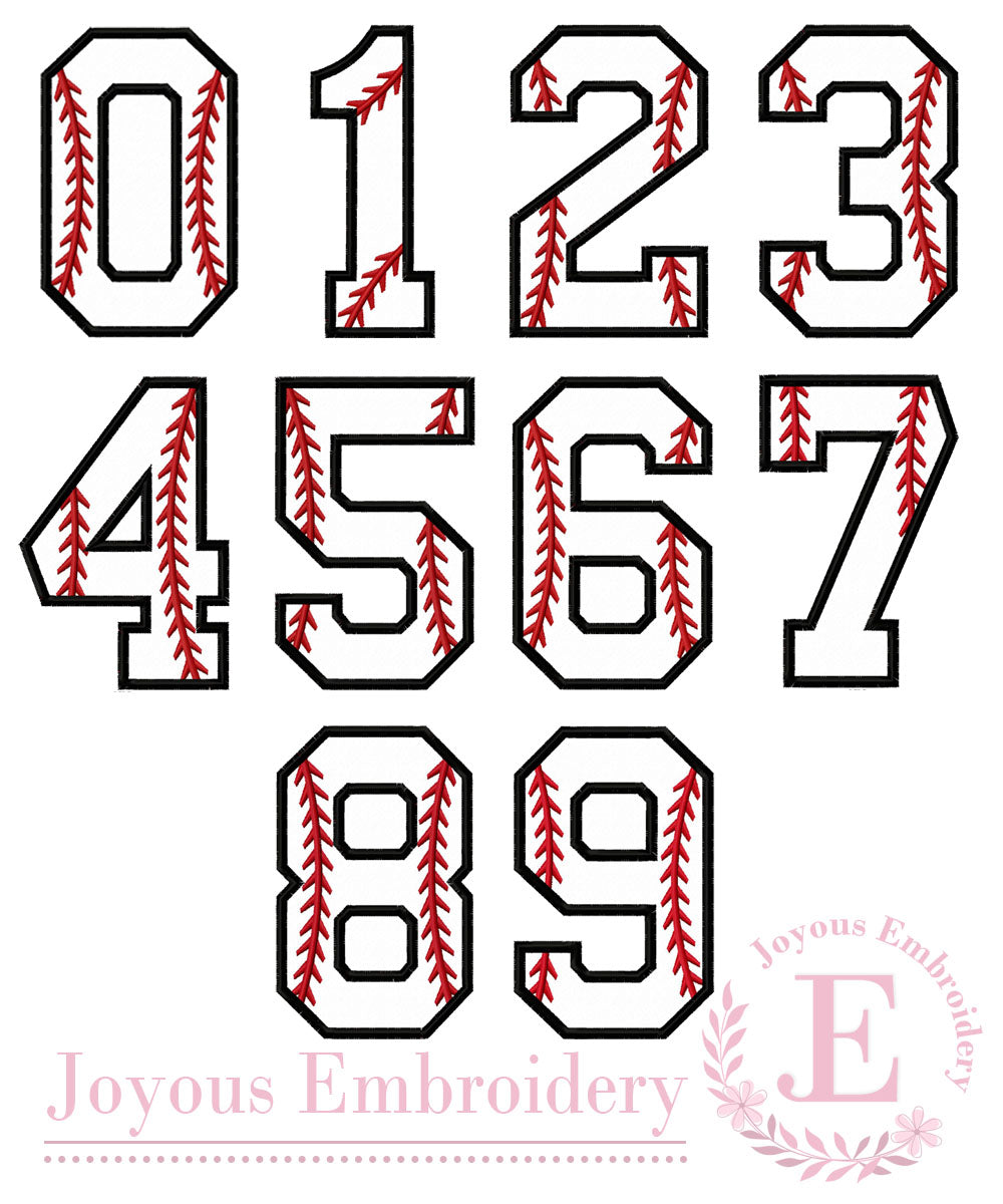 Baseball Numbers Applique Embroidery – JoyousEmbroidery