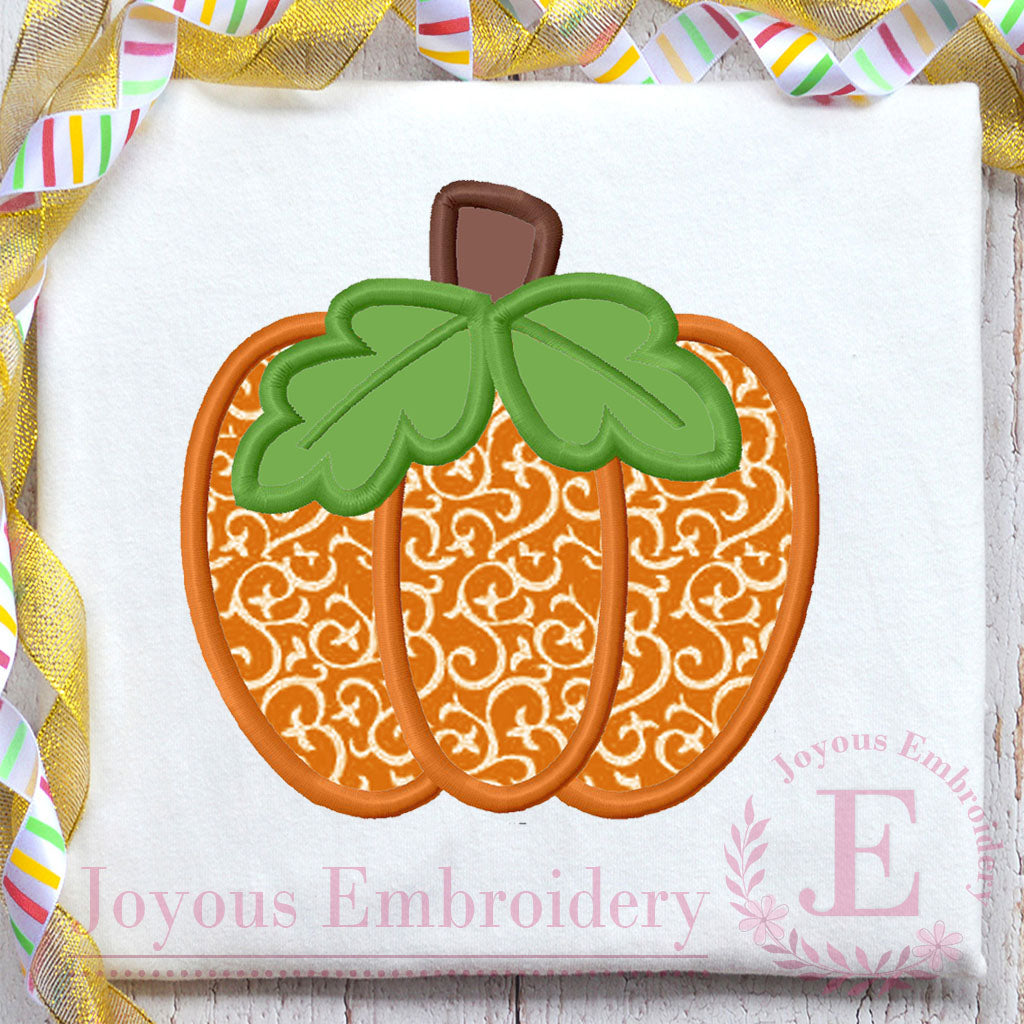 Pumpkin Applique Embroidery Design – JoyousEmbroidery