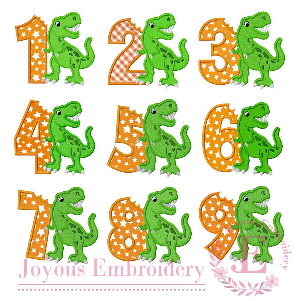 Rex Numbers1-9 Applique Embroidery Design – JoyousEmbroidery