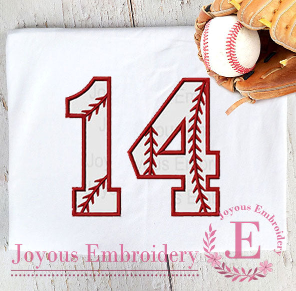 Baseball Numbers Applique Machine Embroidery Design – JoyousEmbroidery