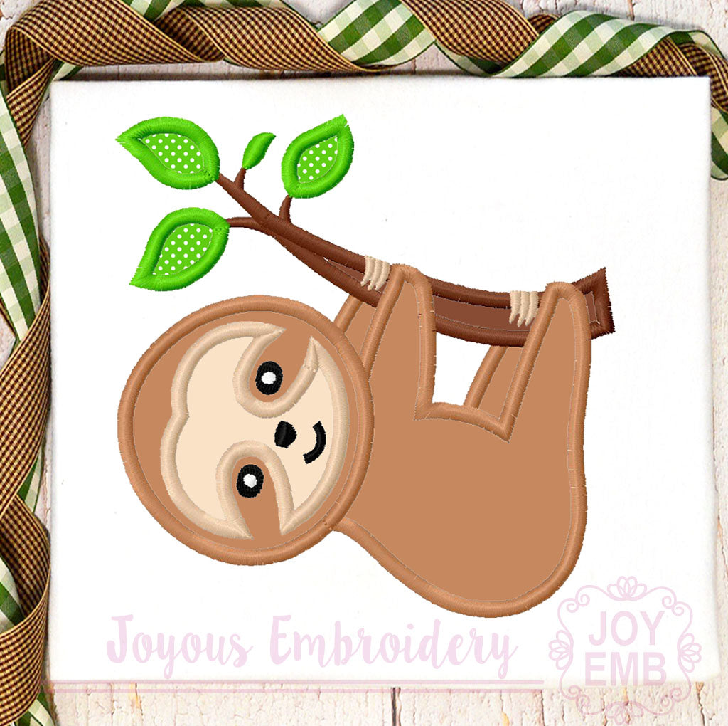 Sloth Applique Machine Embroidery Design – JoyousEmbroidery